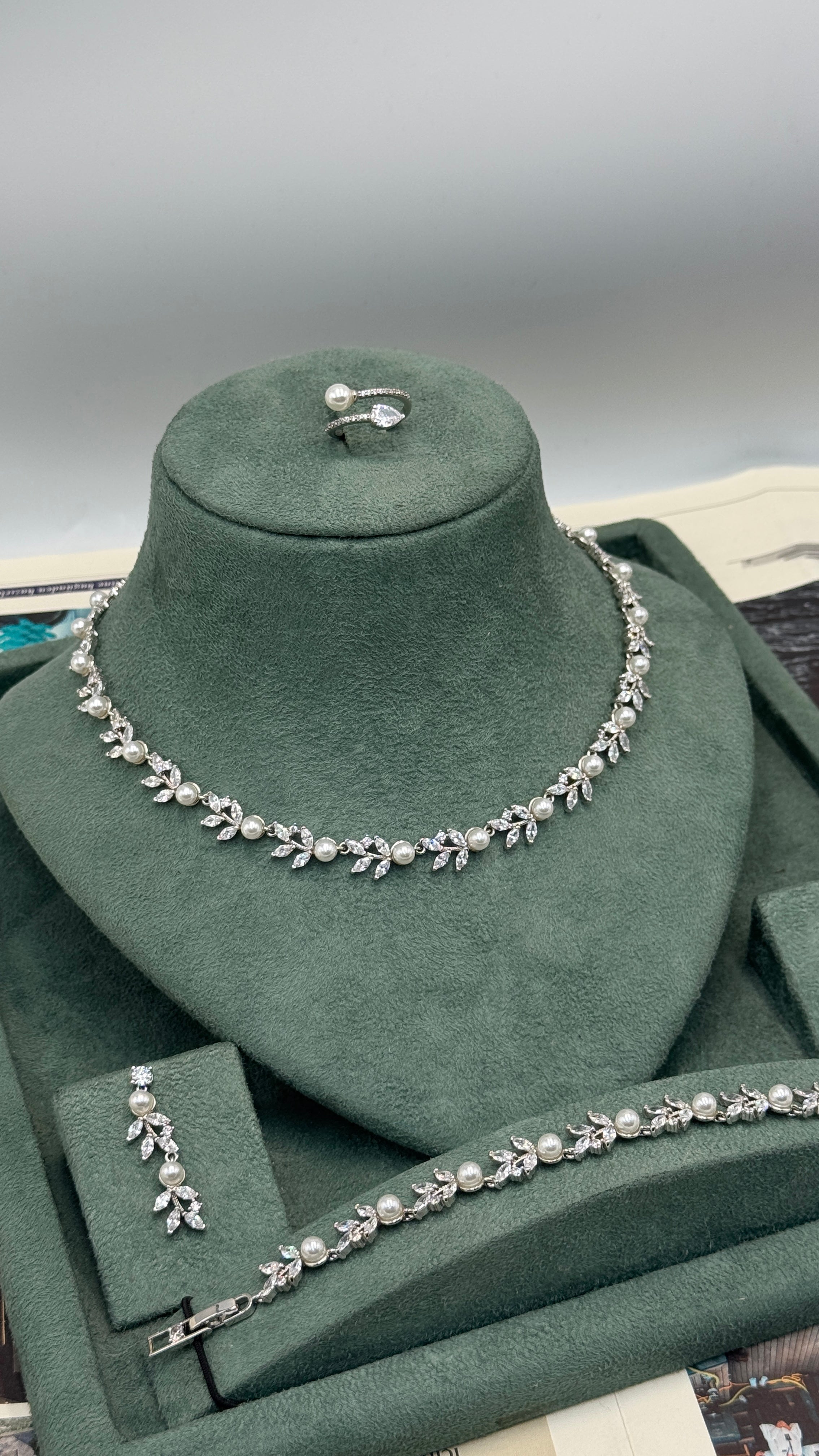Sorrento Pearl Bridal Jewelry Set – Elegant Wedding Necklace Earrings ...